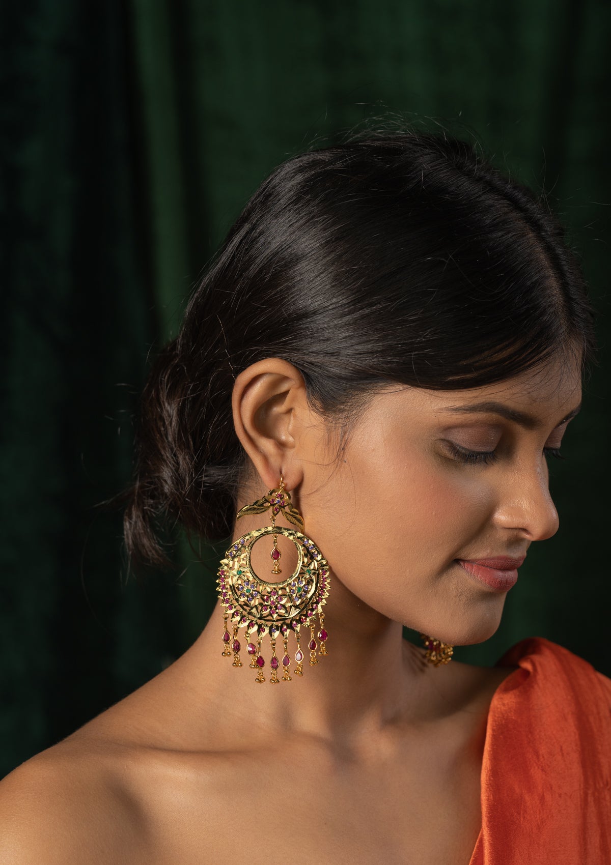 Mekhala Gold Tone Silver Earrings