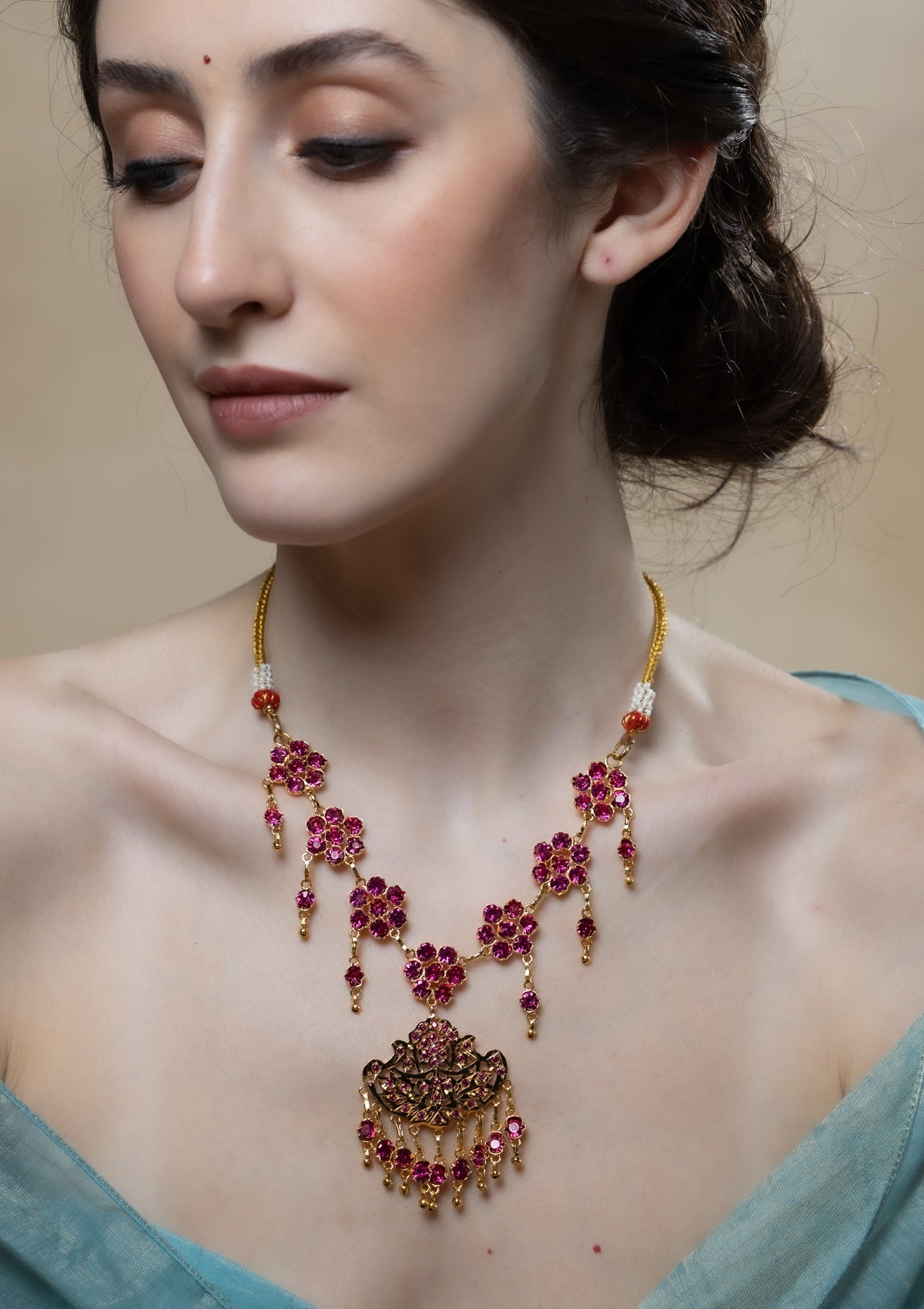 Mitra Gold Tone Silver Necklace