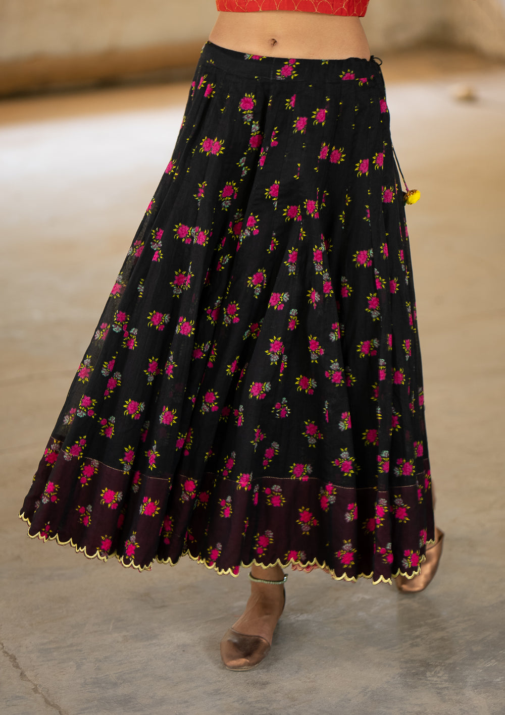 Wabisabi Black Ghagra Skirt